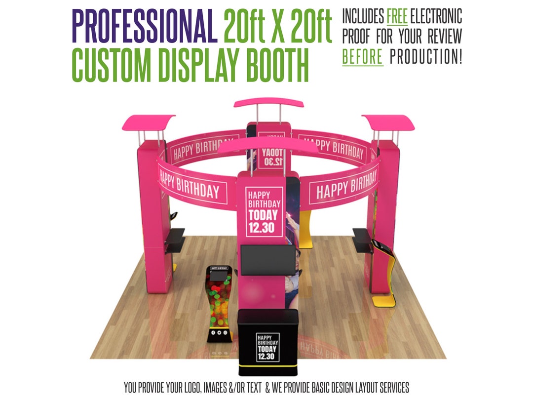 Professional 20ft X 20ft Booth Display Kit With Custom Printing - Great for Trade Shows ...