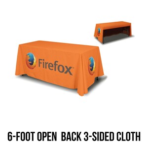 Custom Premium Open Back 3-sided Tablecloth With Multiple Printable ...