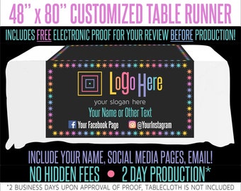 Full Color Table Runner With Your Logo in a Arrow Style | Etsy