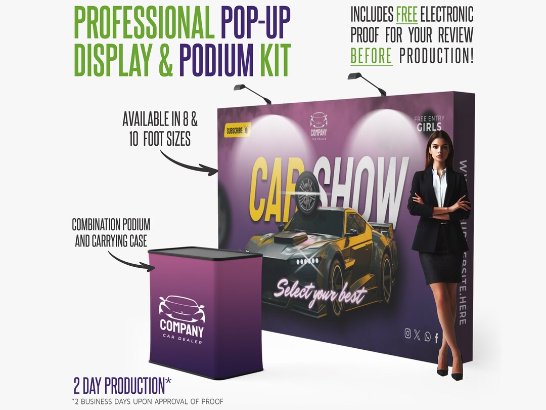 Custom Pop-up Display System & Podium Kit - Full Color Graphics! - Etsy