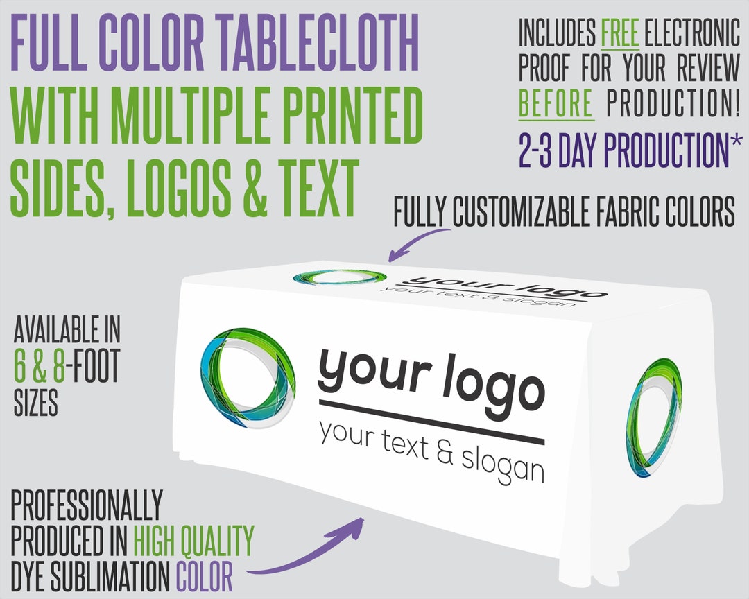 Custom Premium Tablecloth With Multiple Printable Sides Including Your ...