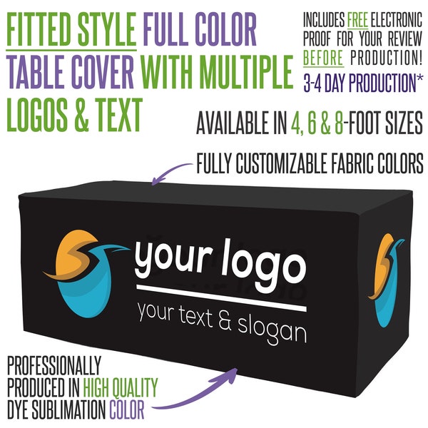 Fitted Table Cover With Logo - Etsy