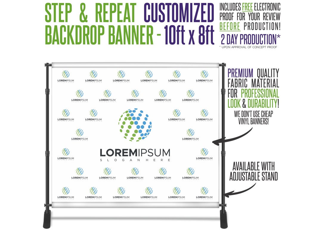 Full Color Custom Step & Repeat Banner With Optional Stand - 10ft X 8ft ...
