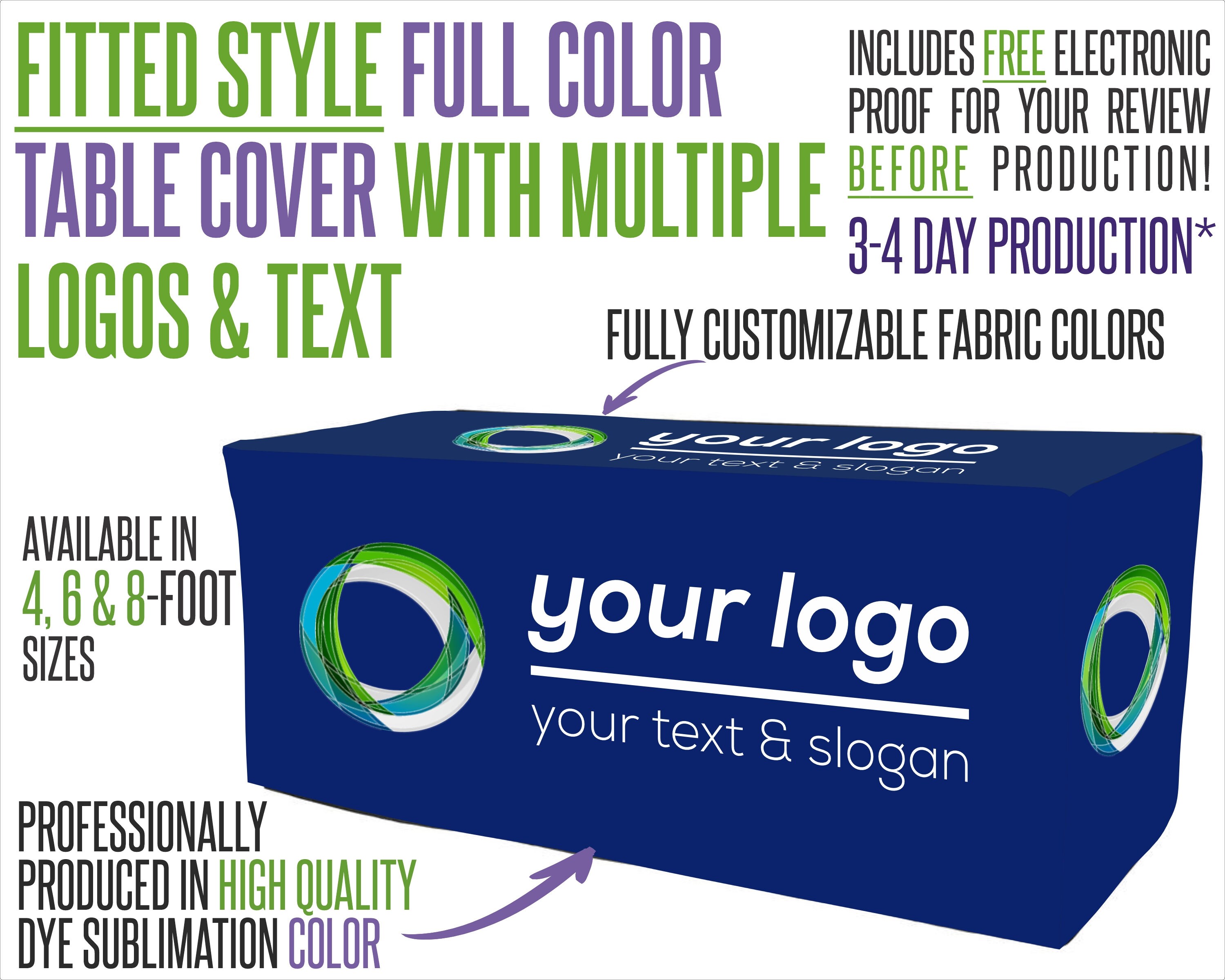 Custom Premium Table Cover With Multiple Printable Sides Including Your ...