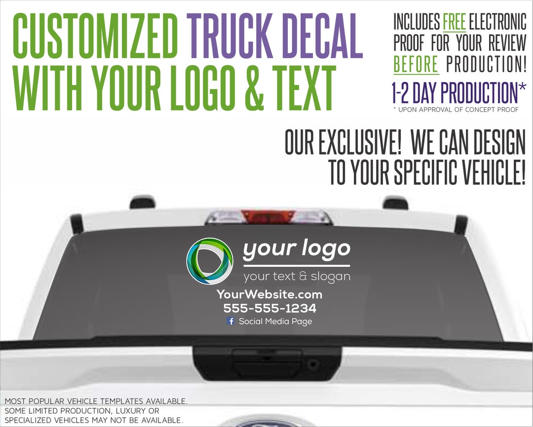 Professional Grade Custom Logo Decal With Custom Name, Website, Text - Etsy