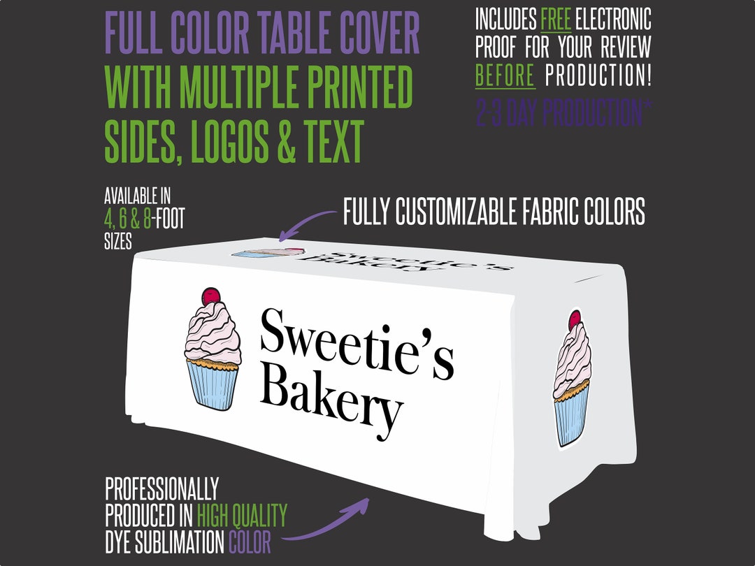 Custom Premium Table Cover With Multiple Printable Sides Including Your ...