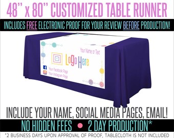 Full Color Table Runner With Your Logo in a Arrow Style | Etsy