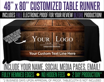 Full Color Table Runner With Your Logo in a Arrow Style - Etsy