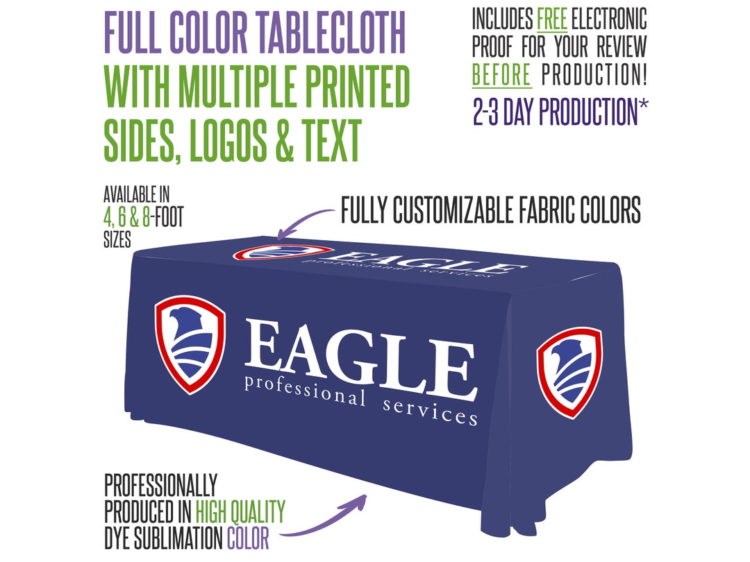Custom Logo Tablecloth, Dye Sublimation Printed - Etsy