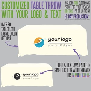 Your Logo Custom Table Throw With Logo and Fabric Color Options - Etsy