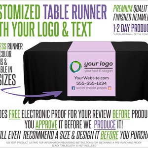 Custom Full Color Table Runner With Free Proof & 60 Size Options ...