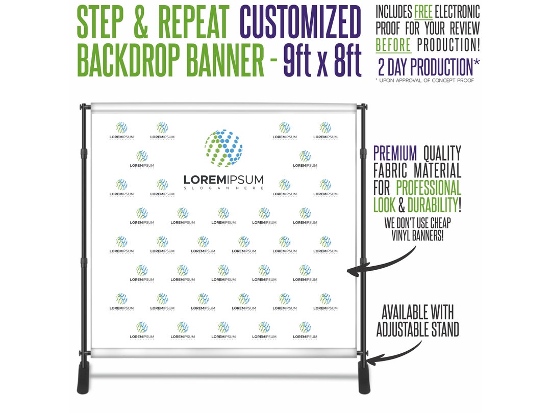 Full Color Custom Step & Repeat Banner With Optional Stand - 9ft X 8ft ...