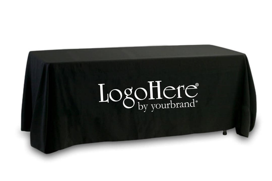 Your Supplied Custom Logo Tablecloth With Logo and Fabric Color Options ...
