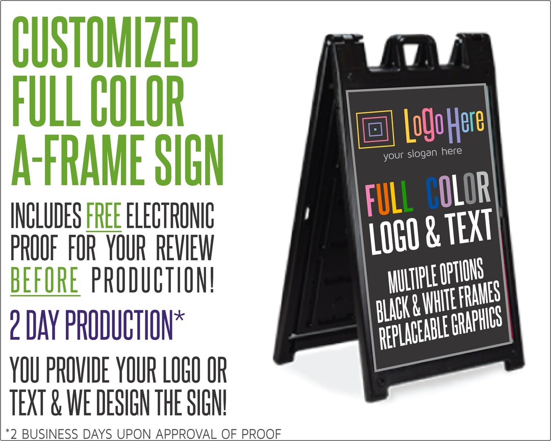 Custom A-frame Sign - Full Color Graphics With 3 Options! LLR Styling ...