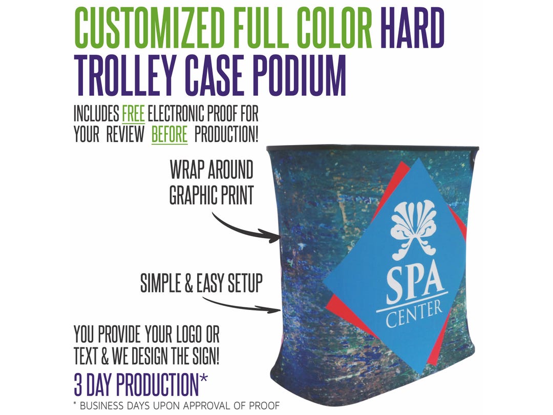 Custom Full Color Hard Trolley Case Counter Style Podium - Etsy
