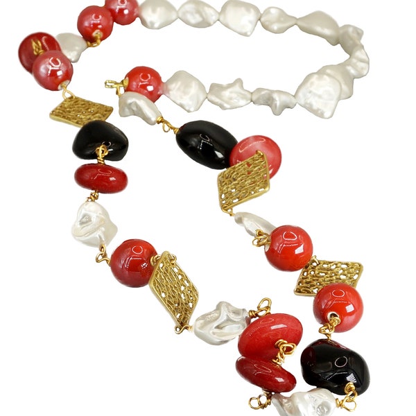 Red Black Necklace - Etsy Red Black Necklace - Etsy