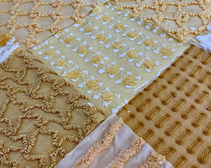 Yellow and Gold QUILT Kit From Vintage Chenille Bedspreads - Etsy