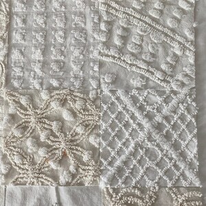 Wonderful White QUILT Kit From Vintage Chenille Bedspreads 5 - Etsy