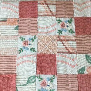 Just Peachy 8 QUILT Kit From Vintage Chenille Bedspreads - Etsy