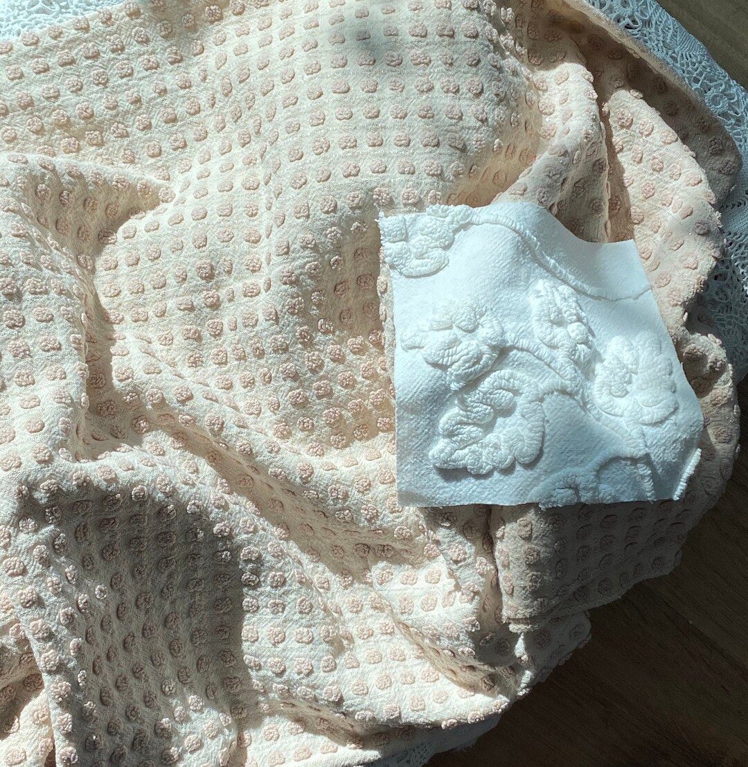 Morgan Jones SAND Pops With Lurex VINTAGE Chenille Bedspread PIECE - Etsy