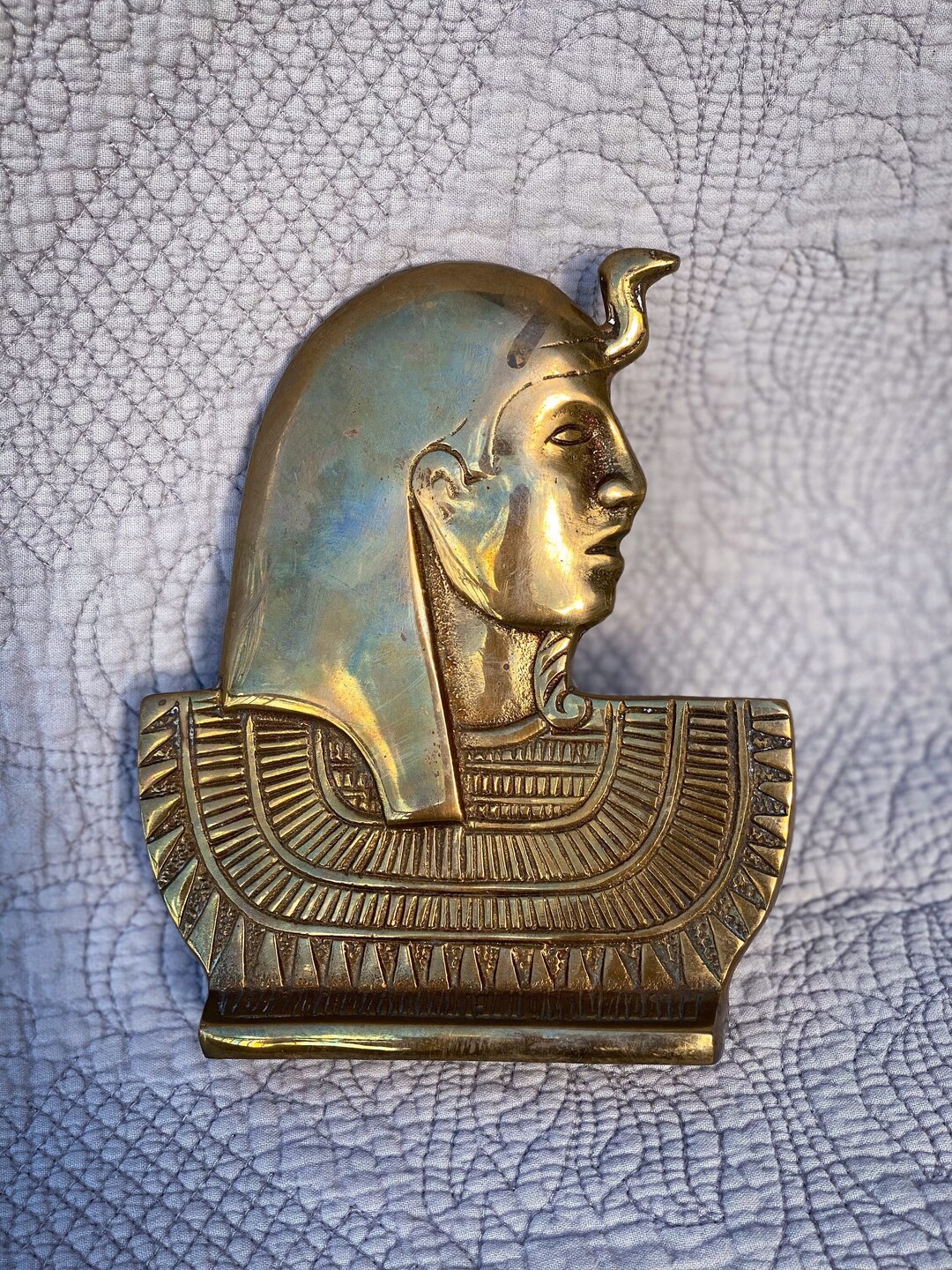 1950's Solid Brass Wadjet Bust, Egyptian Snake Goddess Found by ...