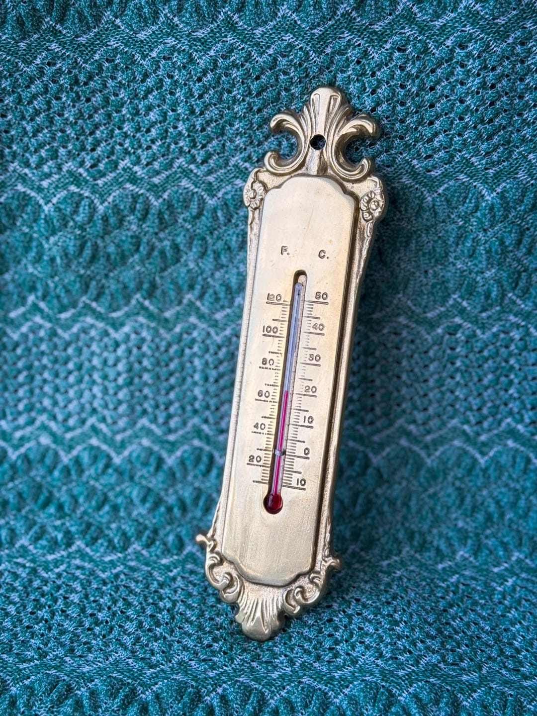 Antique Art Nouveau Brass Thermometer Found by Willabird Designs ...