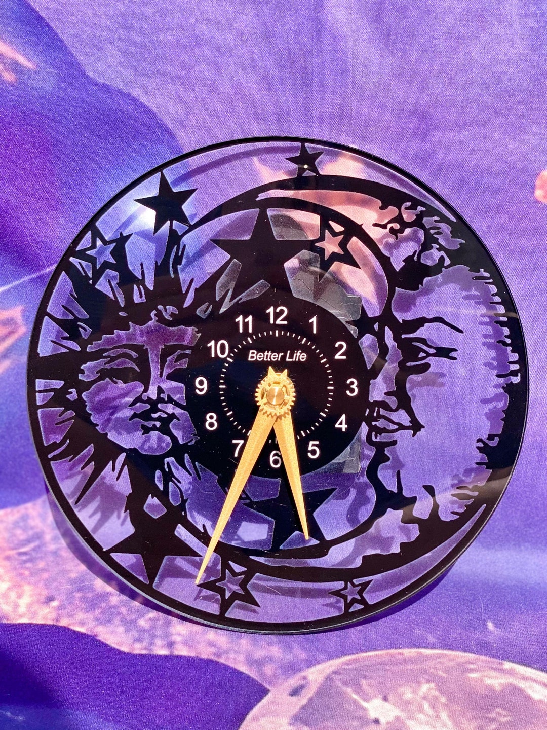 Whimsigoth Sun Moon Clock Found by Willabird Designs Vintage Finds - Etsy
