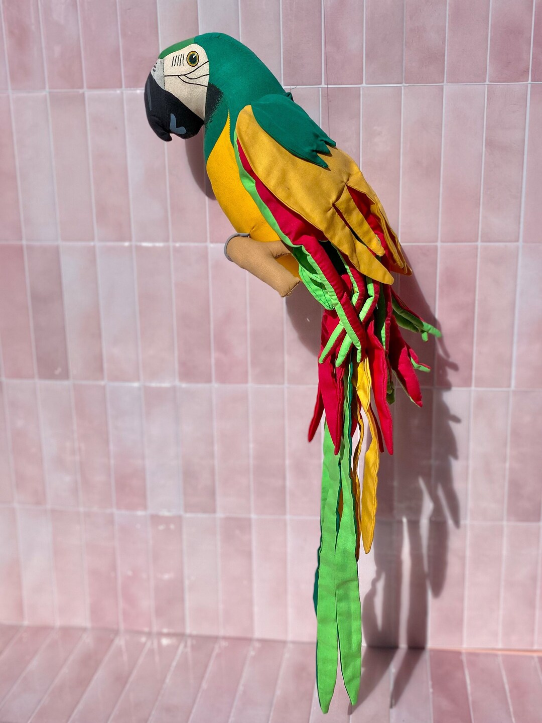 1980’s Large Handmade Plush Parrot Hanging Found by Willabird Designs ...
