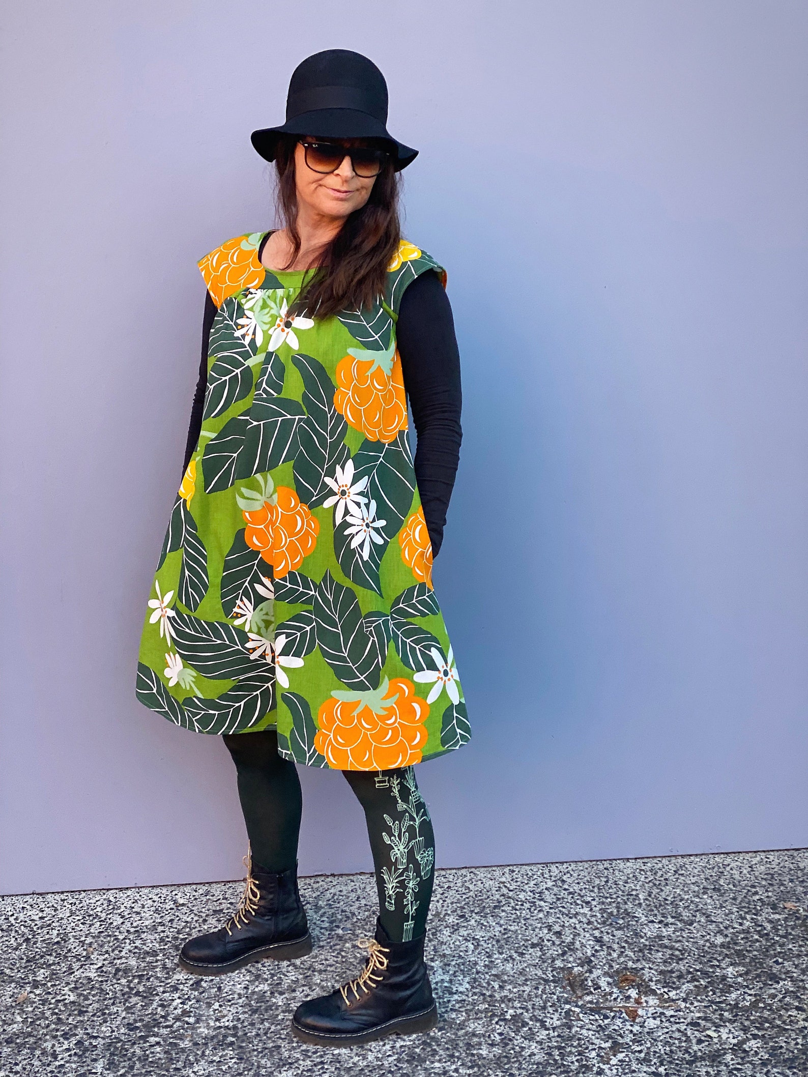 Repurposed Vintage Scandi Cotton Drill Dress Size AU12 or US8, Green ...