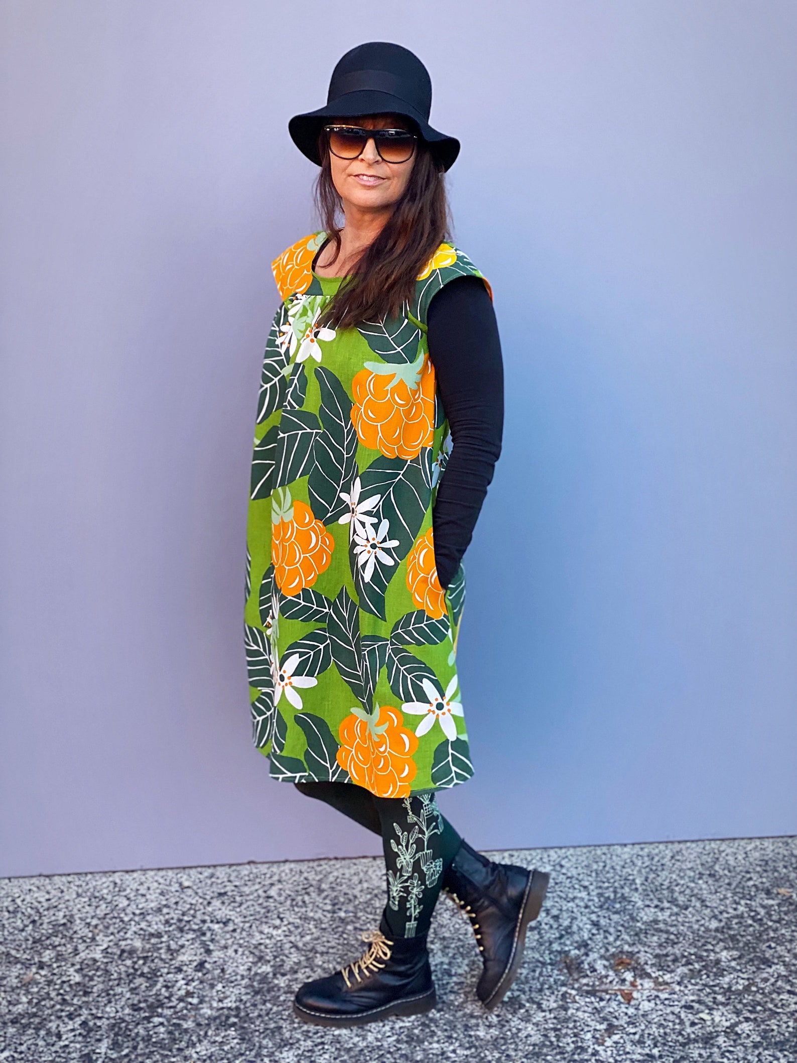 Repurposed Vintage Scandi Cotton Drill Dress Size AU12 or US8, Green ...