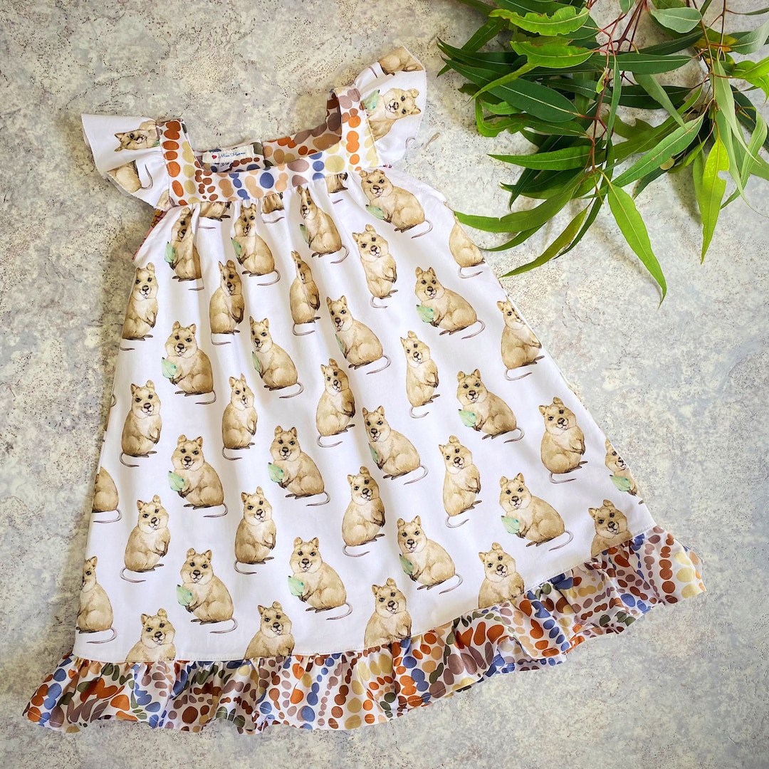Australian Quokka Dress, Australian Animal Dress, Size 3/4 Frilly ...