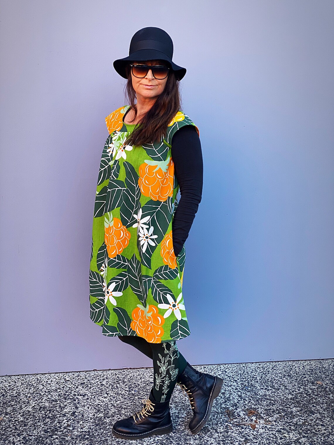 Repurposed Vintage Scandi Cotton Drill Dress Size AU12 or US8, Green ...