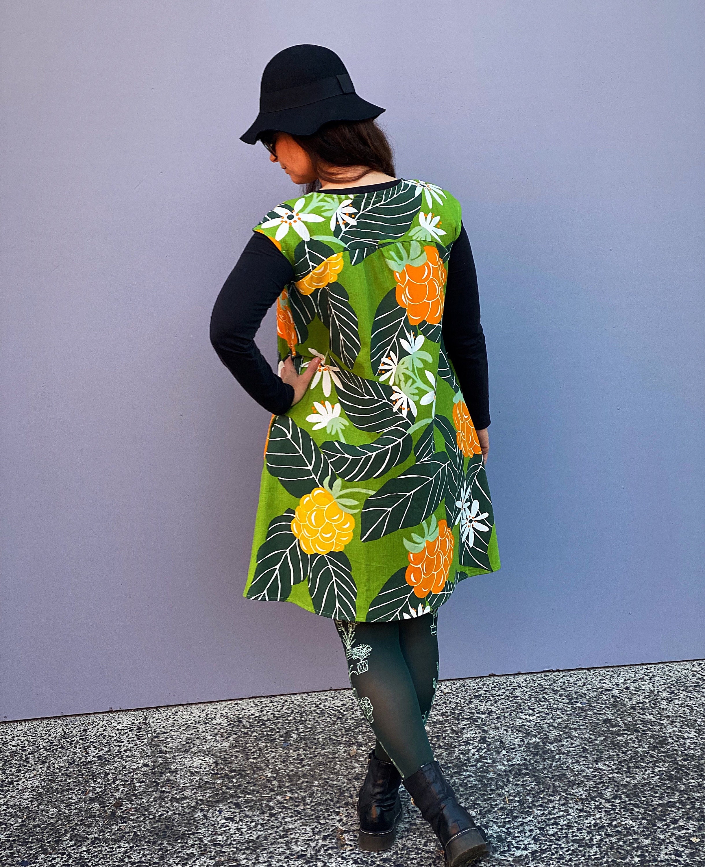 Repurposed Vintage Scandi Cotton Drill Dress Size AU12 or US8, Green ...