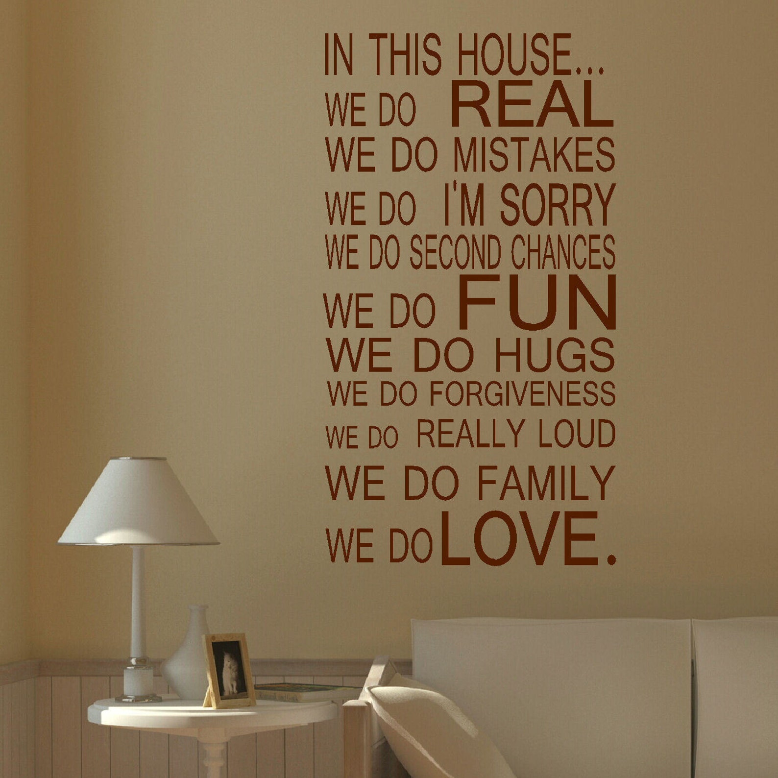 Large Quote House Rules Family Love Fun Art Wall Sticker - Etsy