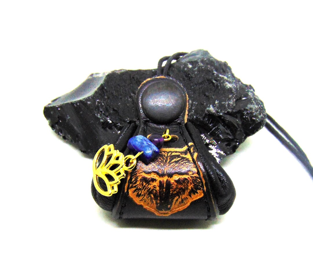 Elemental Magic Pendant Amulet of Protection Black Wolf - Etsy
