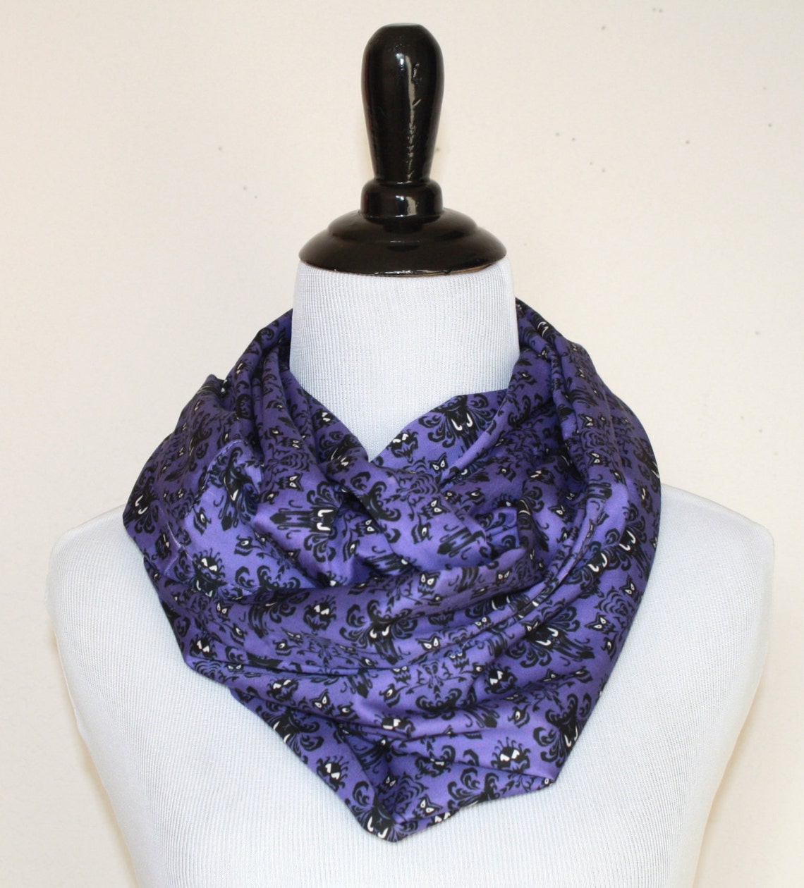 Haunted Mansion, Creepy Wallpaper Infinity Scarf for Gals in Purple and ...