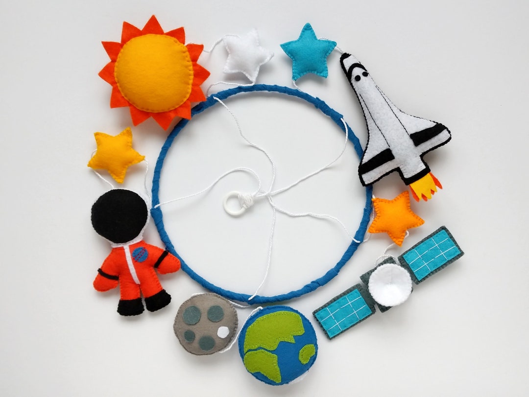 Space Baby Crib Mobile With an Astronaut, Space Shuttle, Sun, Earth ...