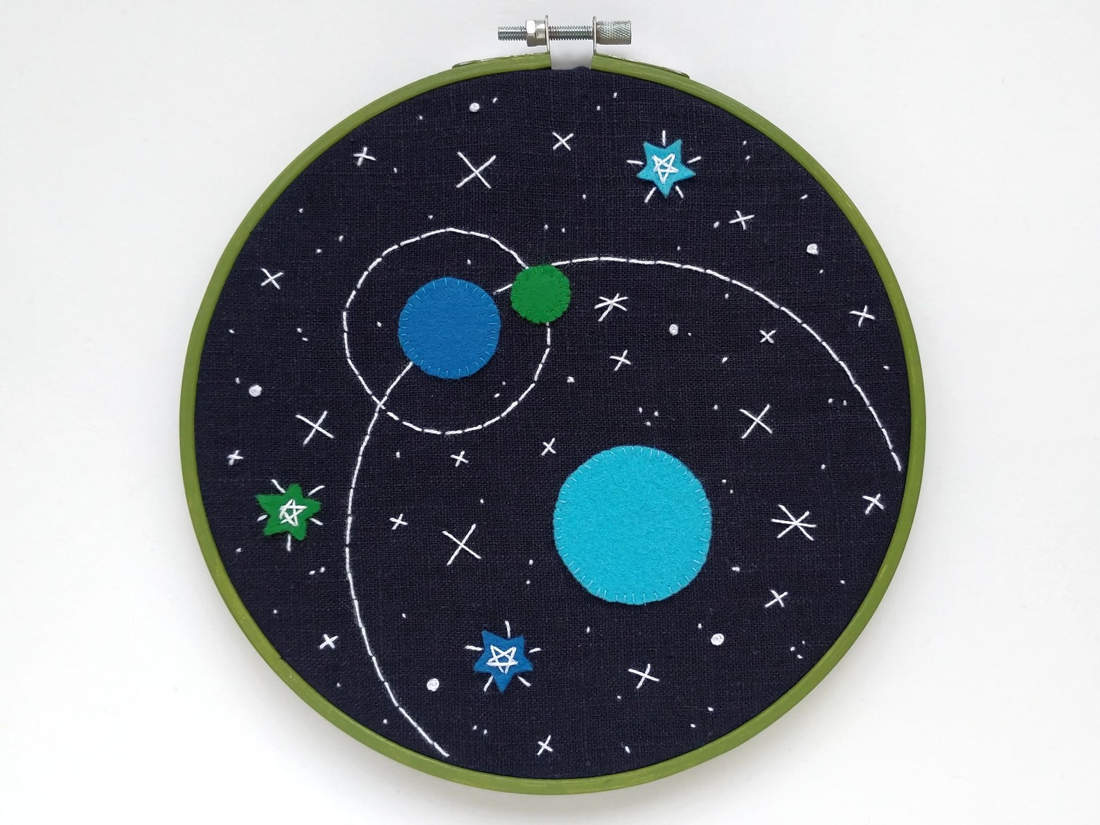 Space 29 Embroidery Hoop Art With Planets - Etsy