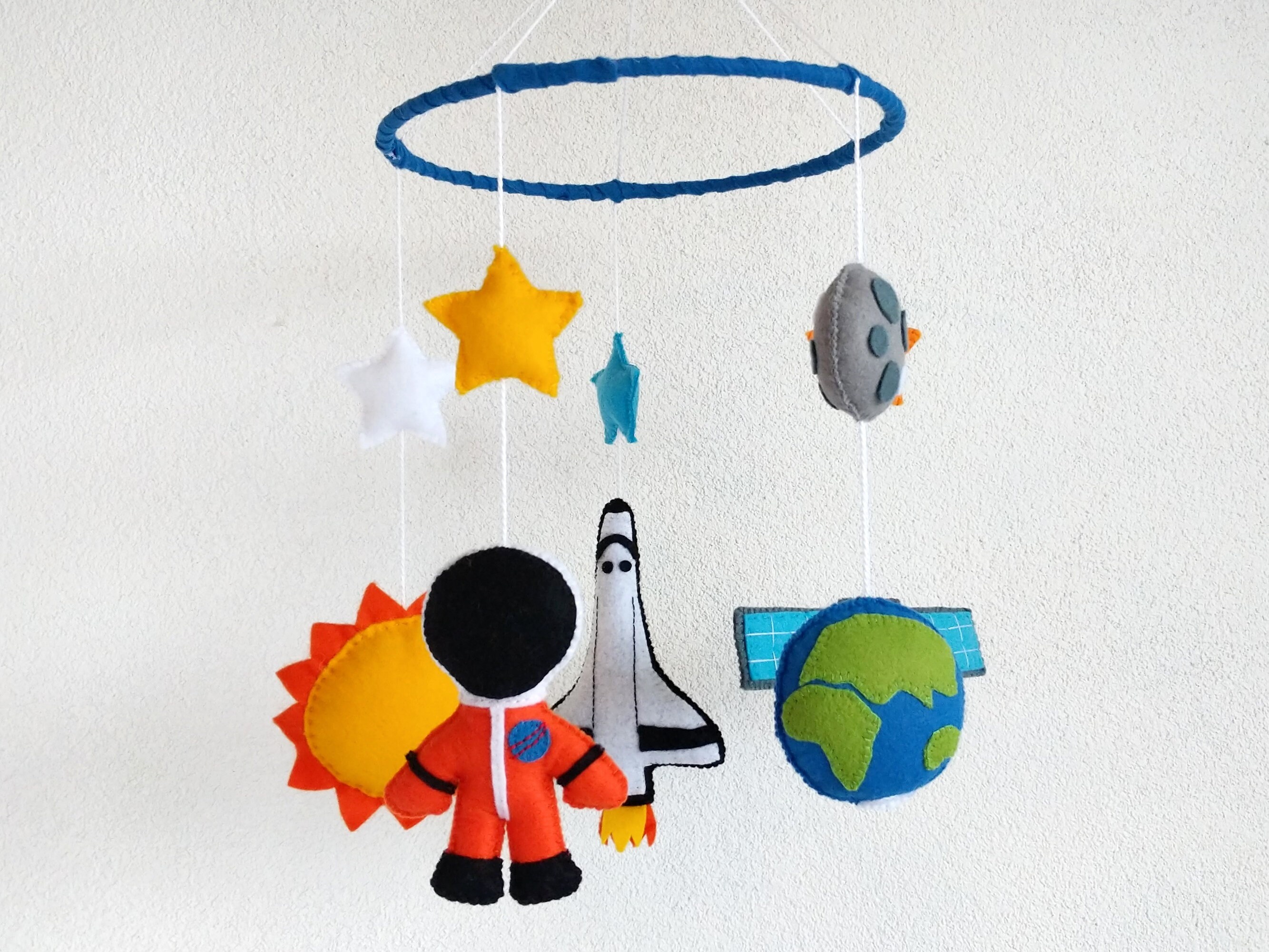 Space Baby Crib Mobile With an Astronaut, Space Shuttle, Sun, Earth ...