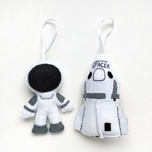 Spacex Dragon Spacecraft Felt Ornament, Christmas Tree Ornament ...