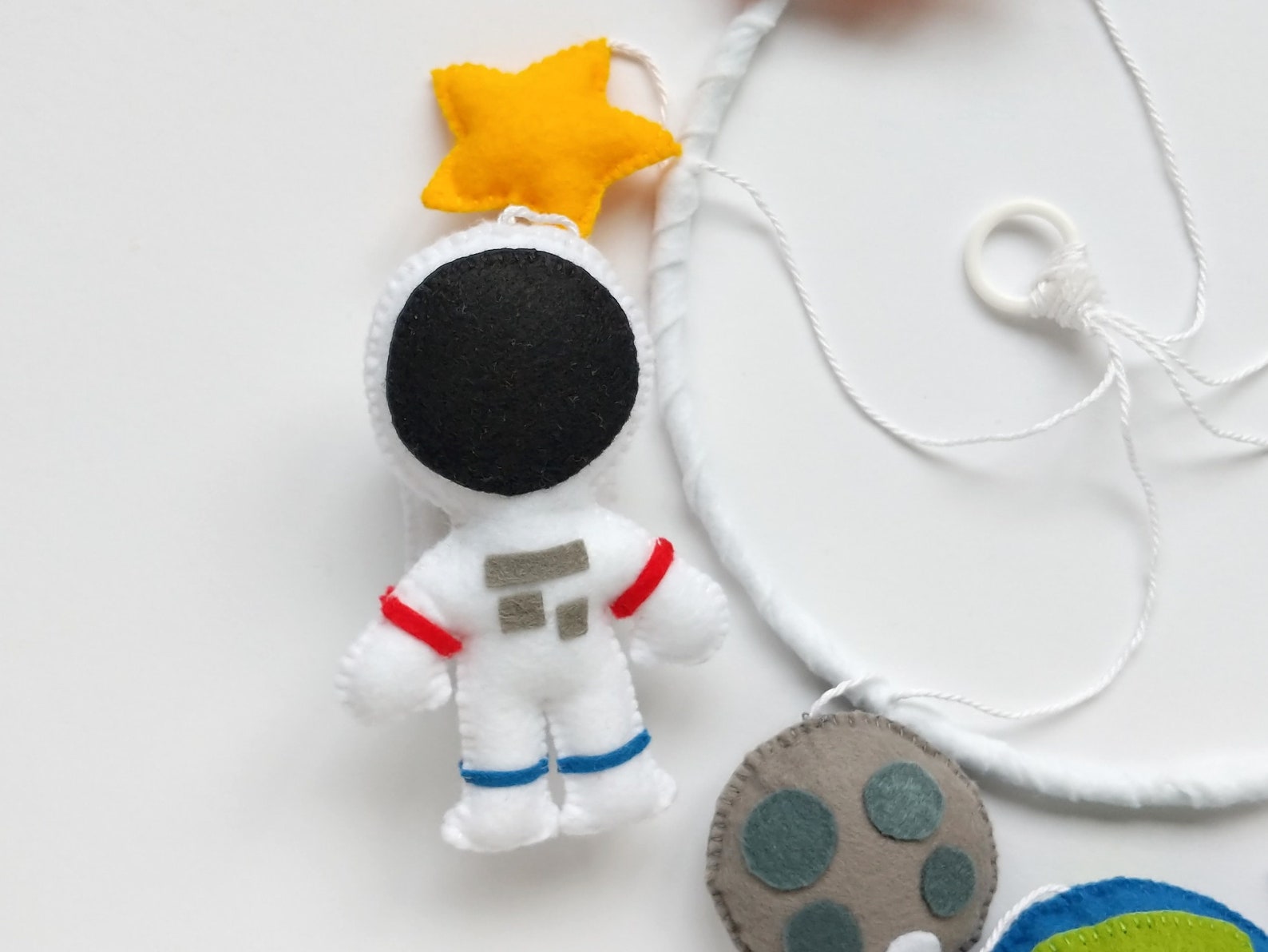 Space Baby Mobile With an Astronaut, Space Shuttle and Satellite ...