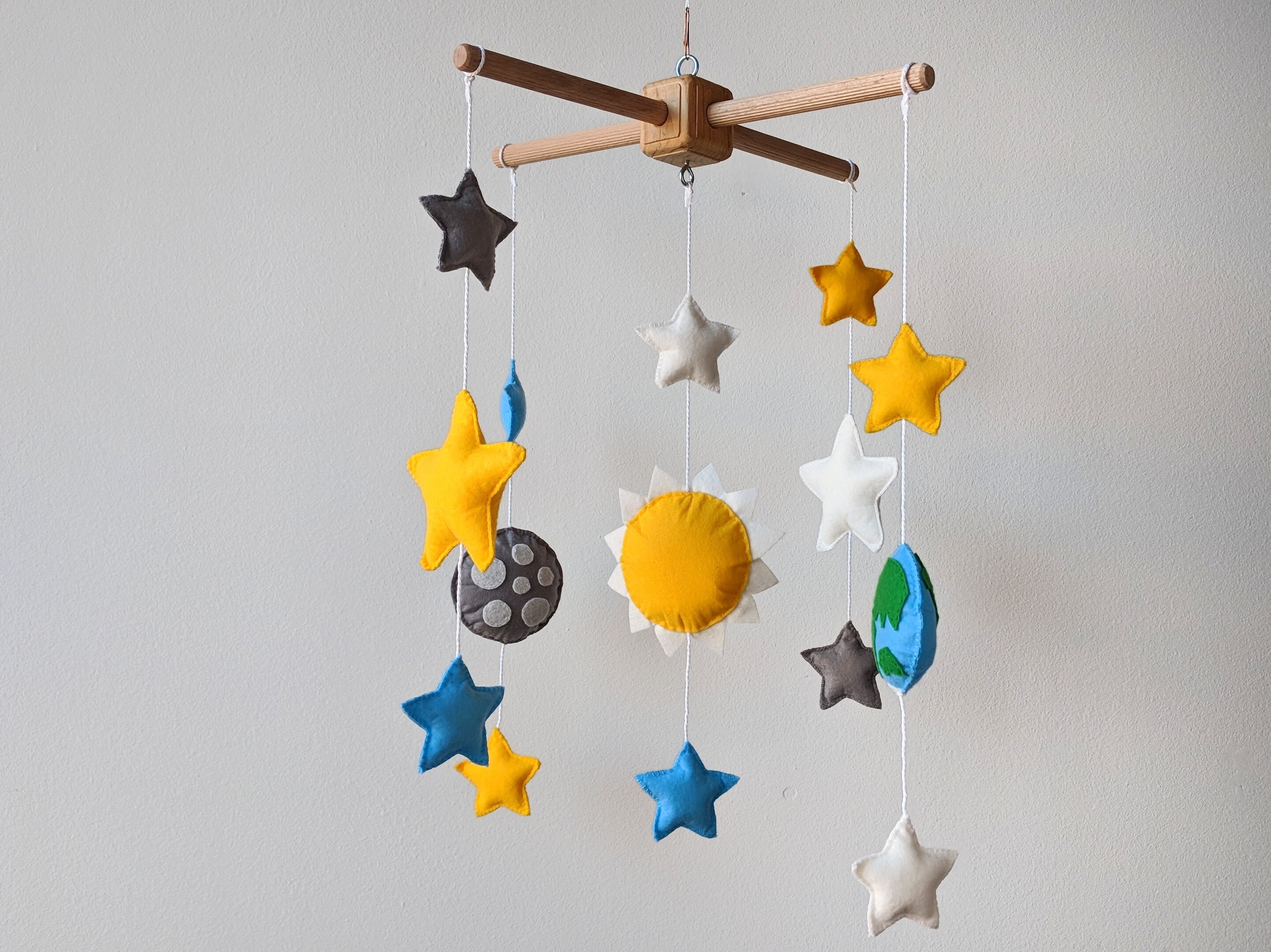 Space Baby Crib Mobile With the Earth Moon Sun and Stars - Etsy