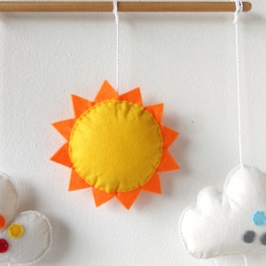 Felt Sun Clouds Rainbow Raindrops Wall Hanging, Wall Baby Mobile ...