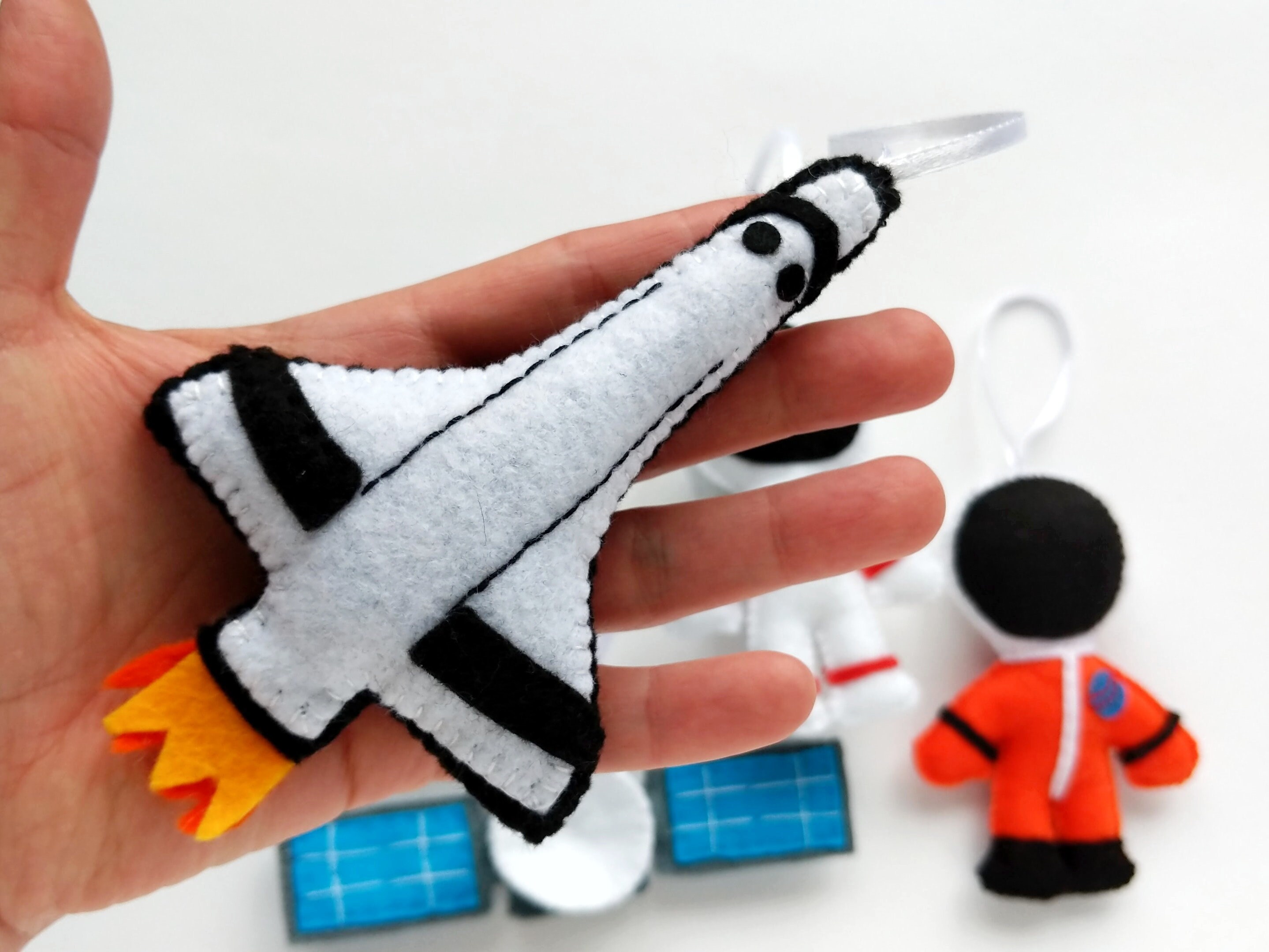 Space Felt Ornaments NASA Astronauts Space Shuttle Satellite - Etsy