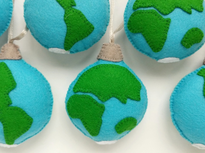 Earth Felt Ornament, Christmas Tree Ornaments, Holiday Decoration - Etsy