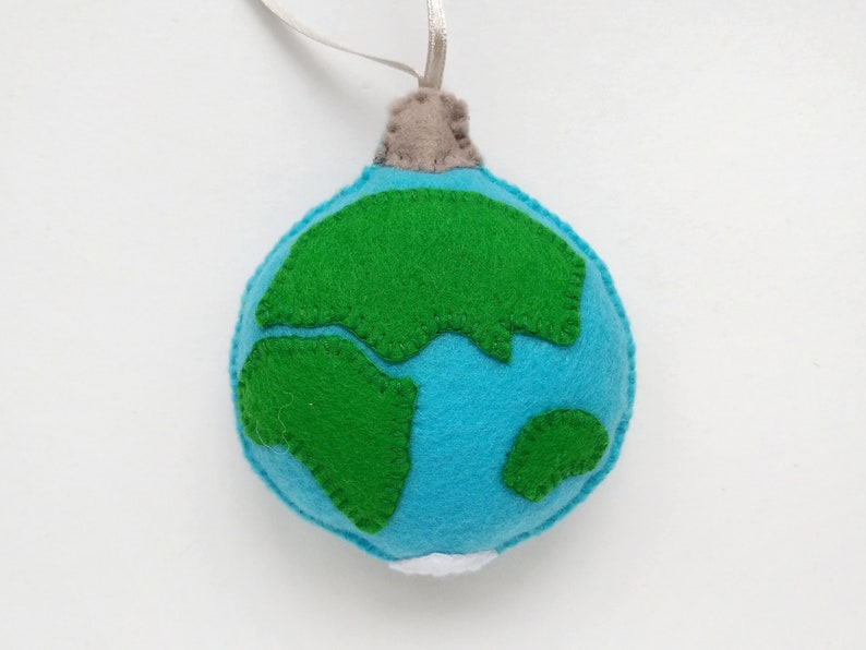Earth Felt Ornament, Christmas Tree Ornaments, Holiday Decoration - Etsy
