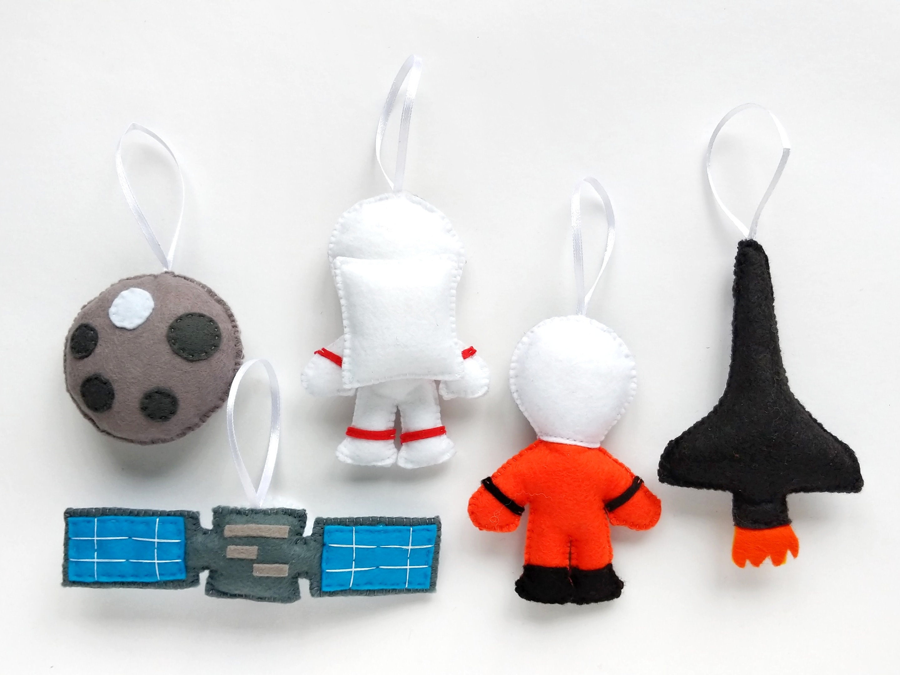 Space Felt Ornaments NASA Astronauts Space Shuttle Satellite - Etsy