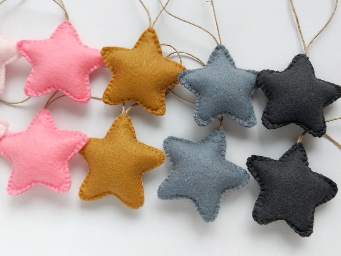 Felt Star Ornaments Set of 12 Party Favors Stocking - Etsy