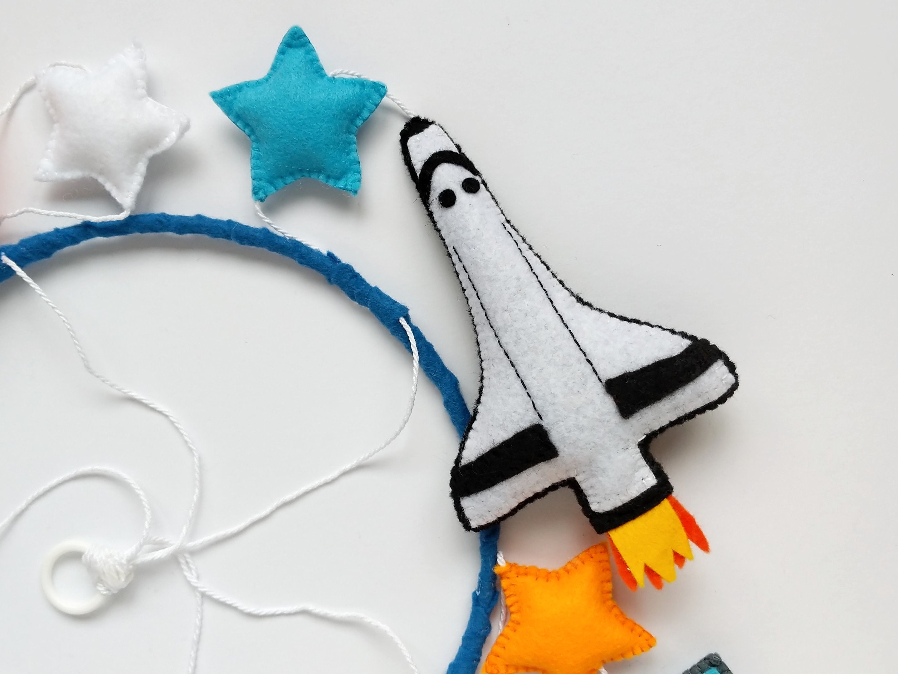 Space Baby Crib Mobile With an Astronaut, Space Shuttle, Sun, Earth ...