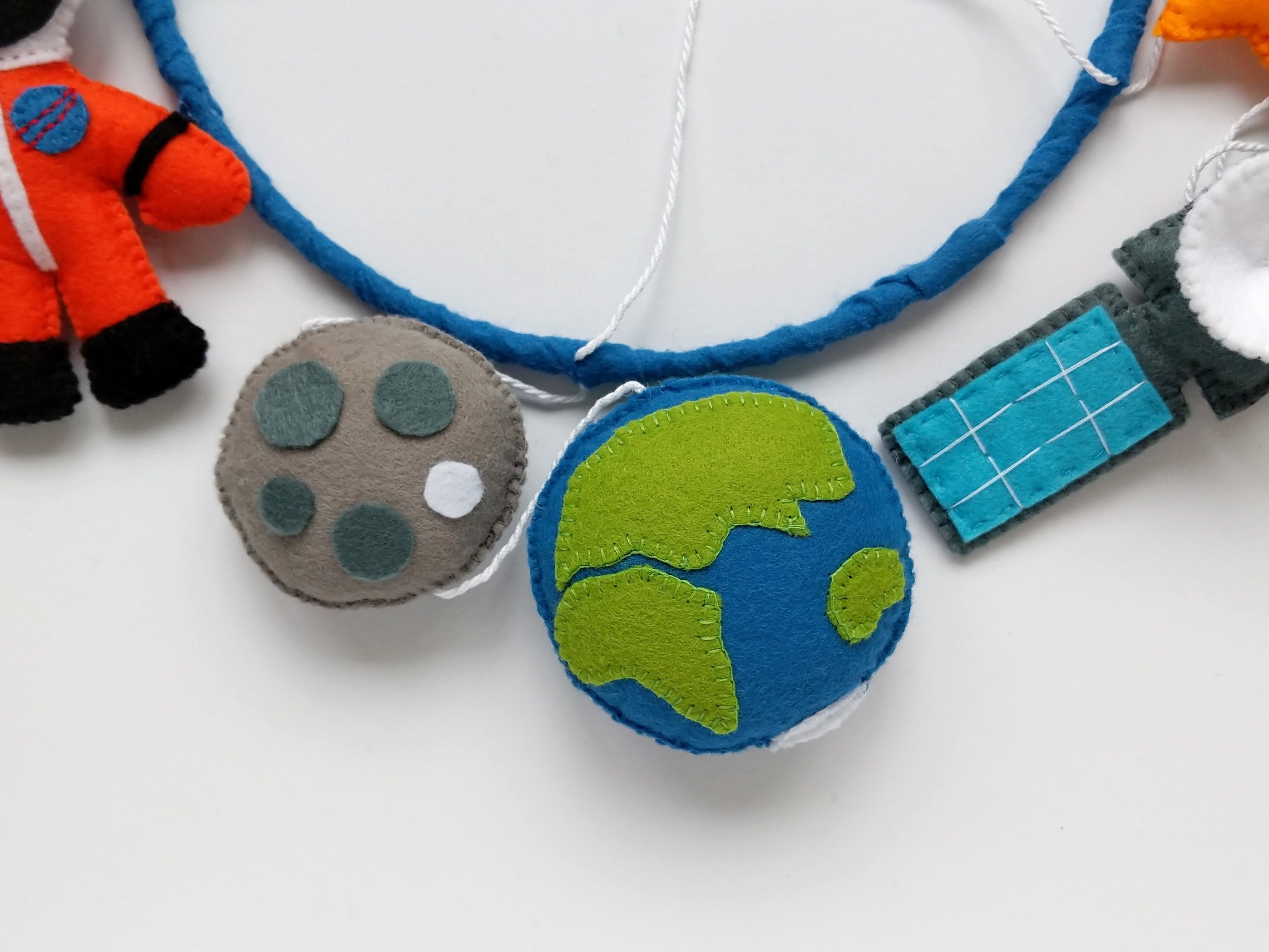 Space Baby Crib Mobile With an Astronaut, Space Shuttle, Sun, Earth ...